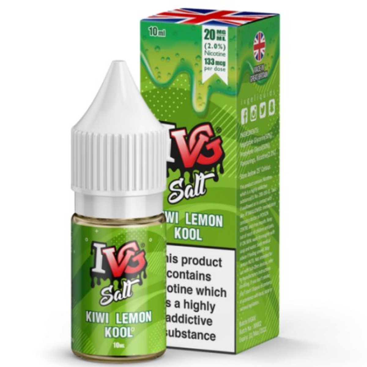 IVG Kiwi Lemon Kool Salt E-Liquid | Electronic Cigarette Co.